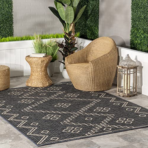 nuLOOM Charter Diamonded Helix Indoor/Outdoor Area Rug, 5' x 8', Grey