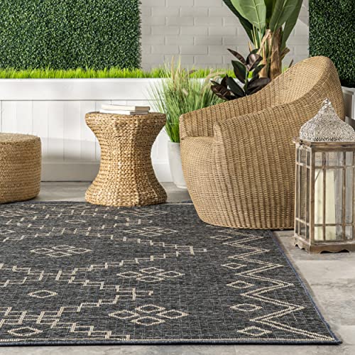 nuLOOM Charter Diamonded Helix Indoor/Outdoor Area Rug, 5' x 8', Grey