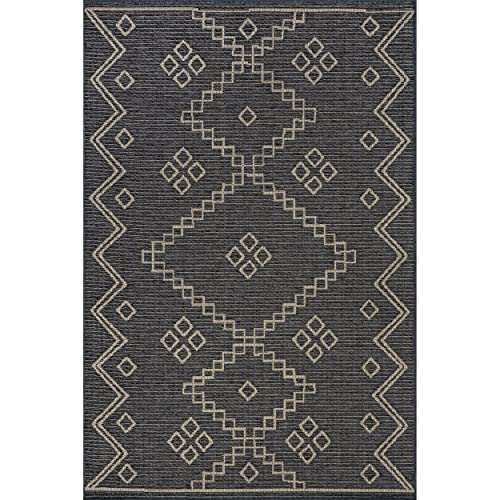 nuLOOM Charter Diamonded Helix Indoor/Outdoor Area Rug, 5' x 8', Grey