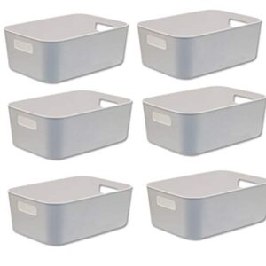 Besli Pack of 6 Small Storage Bin,Durable Storage Basket Cabinet Organizer