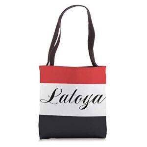 personalized name latoya employee bridal birthday gifts tote bag