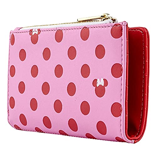 Loungefly Disney Minnie Mouse Pink Polka Dot Pattern Faux Leather Wallet