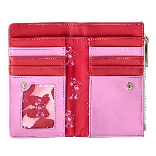 Loungefly Disney Minnie Mouse Pink Polka Dot Pattern Faux Leather Wallet