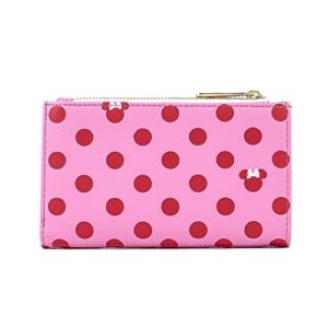 Loungefly Disney Minnie Mouse Pink Polka Dot Pattern Faux Leather Wallet