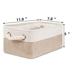 Bidtakay Baskets Set Fabric Storage Bins-Beige Bundled Baskets of 3 Medium Baskets 15" X 11" X 9.5" + 6 Small Baskets 11.8" X 7.8" X 5" for Organizing, Closets