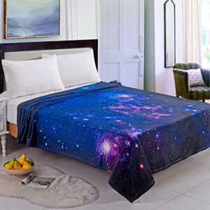 Mimihome Galaxy Throw Blanket, Outer Space Universe Warm Fleece Blanket for Sofa Couch Bed, 80x58 Inch