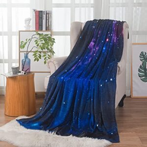 Mimihome Galaxy Throw Blanket, Outer Space Universe Warm Fleece Blanket for Sofa Couch Bed, 80x58 Inch