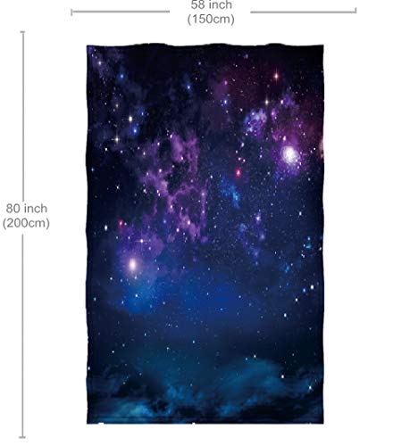 Mimihome Galaxy Throw Blanket, Outer Space Universe Warm Fleece Blanket for Sofa Couch Bed, 80x58 Inch