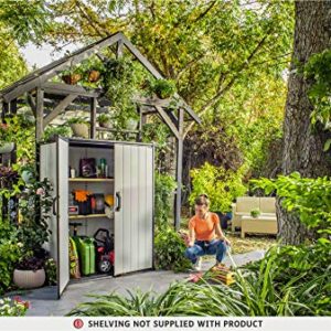 Keter Premier Tall Resin Outdoor Storage Shed for Patio Furniture, Pool Accessories, and Bikes