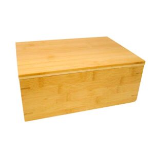 trademark innovations 11″ bamboo wood stash storage box (natural)