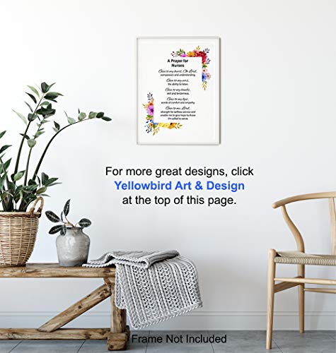 Nurses Prayer Wall Art Poster - Doctor Office Decor, Hospital or Nursing Home Decoration - Appreciation, Graduation Gift for Registered ER Nurse Practitioner, Physicians Assistant, RN, CNA, LPN, LVN