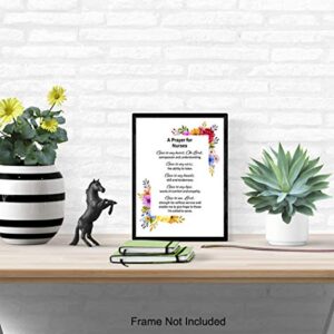 Nurses Prayer Wall Art Poster - Doctor Office Decor, Hospital or Nursing Home Decoration - Appreciation, Graduation Gift for Registered ER Nurse Practitioner, Physicians Assistant, RN, CNA, LPN, LVN