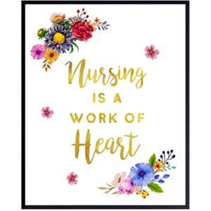 Nurse Wall Art Decor Poster - Appreciation Gift for Registered Nurse Practitioner, RN, Physician Assistant, PA, LPN, LVN, RNA, CNA - Medical Decoration for Hospital, Doctor Office - 8x10 UNFRAMED