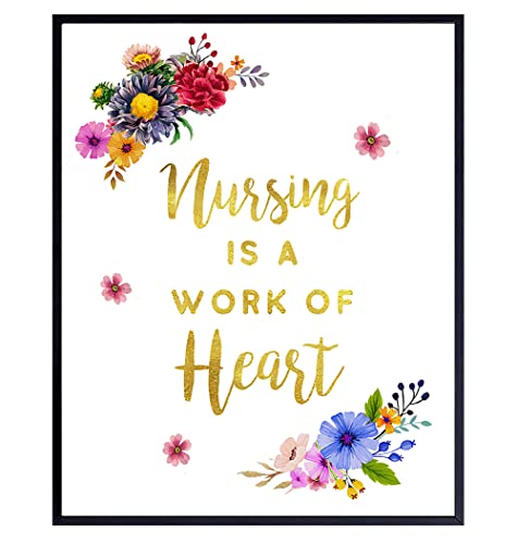 Nurse Wall Art Decor Poster - Appreciation Gift for Registered Nurse Practitioner, RN, Physician Assistant, PA, LPN, LVN, RNA, CNA - Medical Decoration for Hospital, Doctor Office - 8x10 UNFRAMED