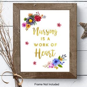 Nurse Wall Art Decor Poster - Appreciation Gift for Registered Nurse Practitioner, RN, Physician Assistant, PA, LPN, LVN, RNA, CNA - Medical Decoration for Hospital, Doctor Office - 8x10 UNFRAMED