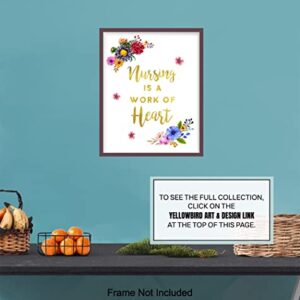 Nurse Wall Art Decor Poster - Appreciation Gift for Registered Nurse Practitioner, RN, Physician Assistant, PA, LPN, LVN, RNA, CNA - Medical Decoration for Hospital, Doctor Office - 8x10 UNFRAMED