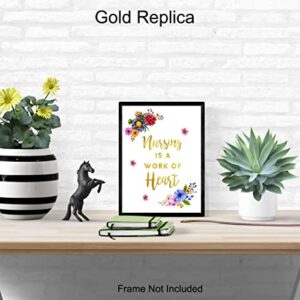 Nurse Wall Art Decor Poster - Appreciation Gift for Registered Nurse Practitioner, RN, Physician Assistant, PA, LPN, LVN, RNA, CNA - Medical Decoration for Hospital, Doctor Office - 8x10 UNFRAMED