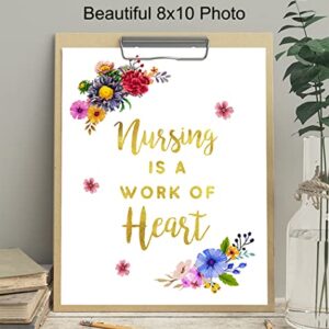 Nurse Wall Art Decor Poster - Appreciation Gift for Registered Nurse Practitioner, RN, Physician Assistant, PA, LPN, LVN, RNA, CNA - Medical Decoration for Hospital, Doctor Office - 8x10 UNFRAMED