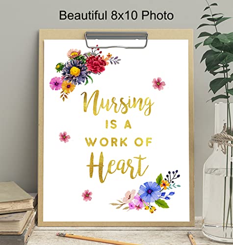 Nurse Wall Art Decor Poster - Appreciation Gift for Registered Nurse Practitioner, RN, Physician Assistant, PA, LPN, LVN, RNA, CNA - Medical Decoration for Hospital, Doctor Office - 8x10 UNFRAMED