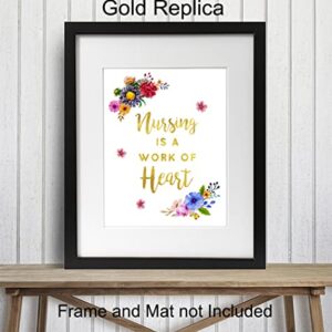 Nurse Wall Art Decor Poster - Appreciation Gift for Registered Nurse Practitioner, RN, Physician Assistant, PA, LPN, LVN, RNA, CNA - Medical Decoration for Hospital, Doctor Office - 8x10 UNFRAMED