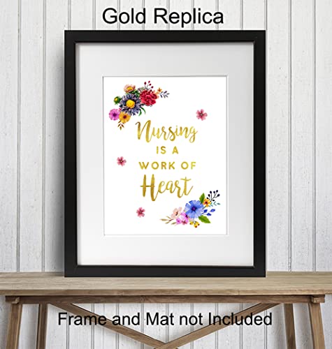 Nurse Wall Art Decor Poster - Appreciation Gift for Registered Nurse Practitioner, RN, Physician Assistant, PA, LPN, LVN, RNA, CNA - Medical Decoration for Hospital, Doctor Office - 8x10 UNFRAMED