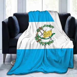 guatemala flag pattern fleece blanket throw lightweight blanket super soft cozy bed warm blanket for living room/bedroom all season (guatemala flag pattern, 50″ × 40″)