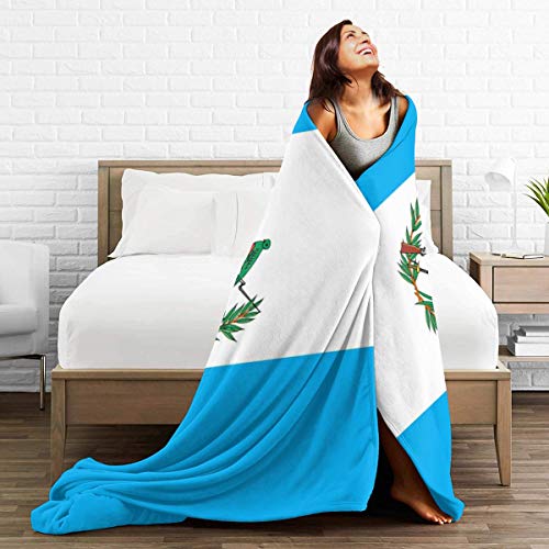 Guatemala Flag Pattern Fleece Blanket Throw Lightweight Blanket Super Soft Cozy Bed Warm Blanket for Living Room/Bedroom All Season (Guatemala Flag Pattern, 50" × 40")