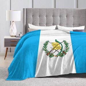 Guatemala Flag Pattern Fleece Blanket Throw Lightweight Blanket Super Soft Cozy Bed Warm Blanket for Living Room/Bedroom All Season (Guatemala Flag Pattern, 50" × 40")