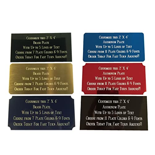 Custom Personalized Engraved Brass / Aluminum Name Plate Plaque Art Label Tag Gift Trophy 2x4 / 3x6 inch