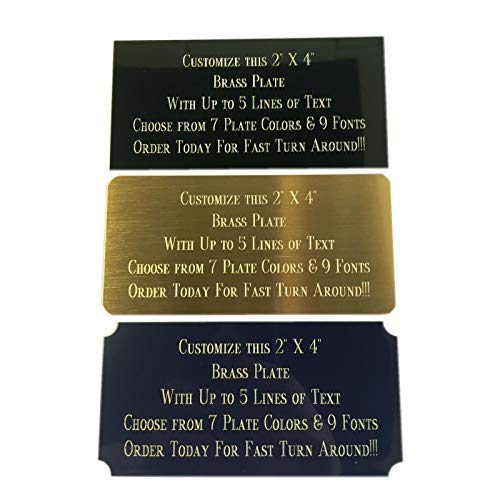 Custom Personalized Engraved Brass / Aluminum Name Plate Plaque Art Label Tag Gift Trophy 2x4 / 3x6 inch