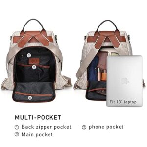 MKP Women Fashion Backpack Purse Mutil Pockets Signature Anti-Theft Rucksack Travel School Shoulder Bag Handbag with Wristlet