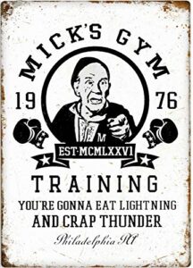 micks gym vintage retro metal tin sign plaque decor mighty boxing rocky balboa 8 x 12 inch retro tin sign…