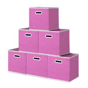   11″ fabric  storage bin (pack of 6) (pink)