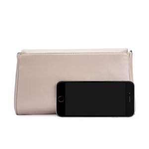 IXEBELLA Fancy Clutch Bag for Women Evening Party Purse Small Soft PU Leather Clutch (Nude)