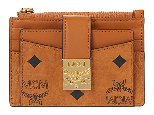 MCM Patricia Visetos Card Case Mini Cognac One Size