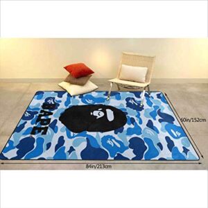 Ba-pe Blue Camo Logo Poster Modern Area Rug,Throw Rugs Carpet Floor Pad Rugs Bathroom Rug Mat Yoga Mat Home Decor for Kitchen/Living/Bedroom/Playing Room