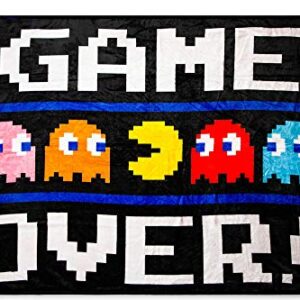 JUST FUNKY Pac-Man Game Over Throw Blanket | 45 x 60 Inch Soft Fleece Blanket