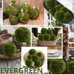 Usmola 18pcs Fake Moss Balls, 6pcs 3.2" Faux Green Balls + 12pcs 2" Artificial Moss Decorative Balls for Centerpiece Bowls (Green)