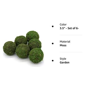 Usmola Moss Balls, Decorative Balls for Centerpiece Bowls Vase Filler, Home Party Decor (3.5 inches - Set of 6-), Large