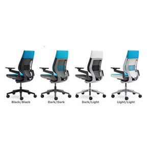 Steelcase Gesture Office Chair - Cogent: Connect Licorice Fabric, Medium Seat Height, Wrapped Back, Dark on Dark Frame, Lumbar Support