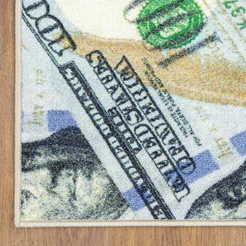 Sweethome Stores $100 Dollar Bill Area Rug, 5 x 7, Multicolor