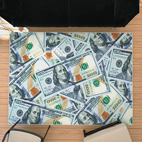 Sweethome Stores $100 Dollar Bill Area Rug, 5 x 7, Multicolor