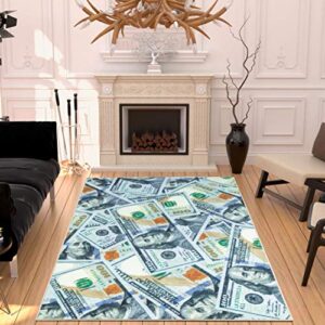 Sweethome Stores $100 Dollar Bill Area Rug, 5 x 7, Multicolor