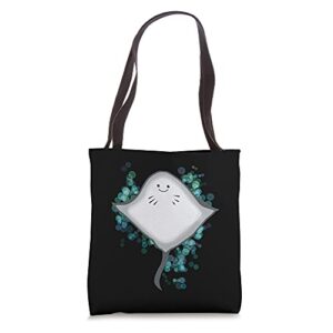 cute stingray swimming ray tote bag