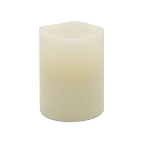 Matchless Pushbutton Pillar Flameless Flickering Candle (3.15 x 4 inch)