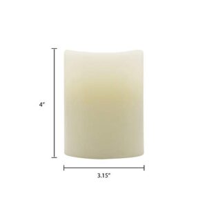 Matchless Pushbutton Pillar Flameless Flickering Candle (3.15 x 4 inch)