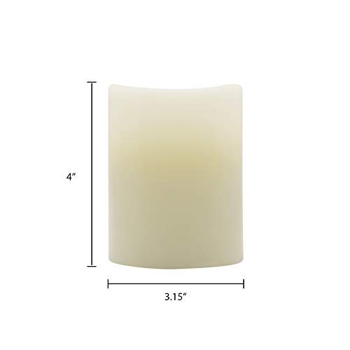 Matchless Pushbutton Pillar Flameless Flickering Candle (3.15 x 4 inch)