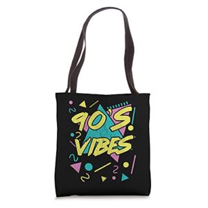 90’s vibes geometric cool 90s retro 1990s aesthetic vibes tote bag