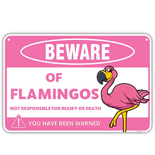 Venicor Flamingo Sign - 8 x 12 Inches - Aluminum - Pink Flamingo Gifts for Women Adults - Outdoor Flamingo Wall Decor Merch Yard Decorations