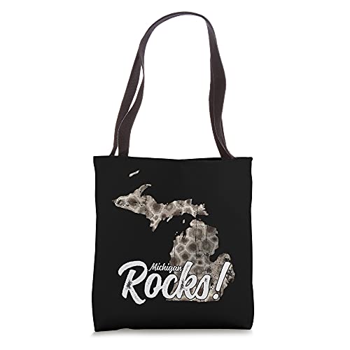 Great Lakes Shaped Men Women Petoskey Stone Michigan Rocks Tote Bag